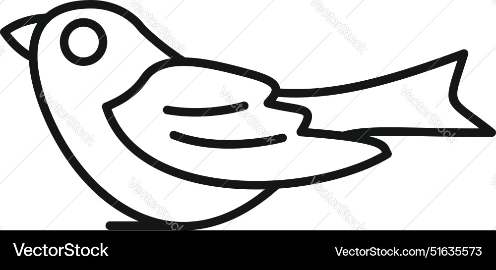Minimalist line drawing of bird standing side view