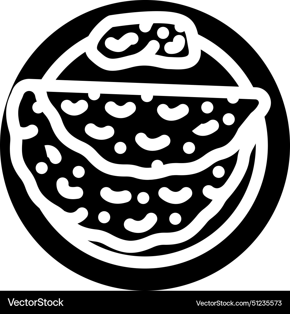 Roti bread indian cuisine glyph icon Royalty Free Vector