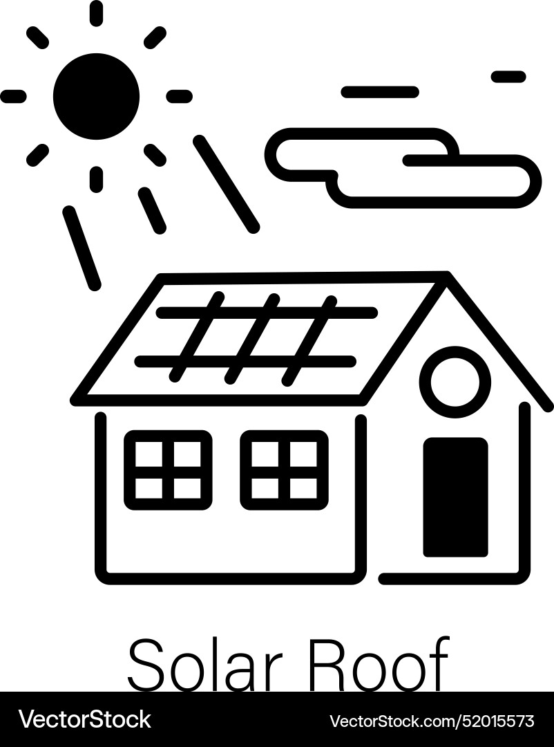 Solar roof Royalty Free Vector Image - VectorStock