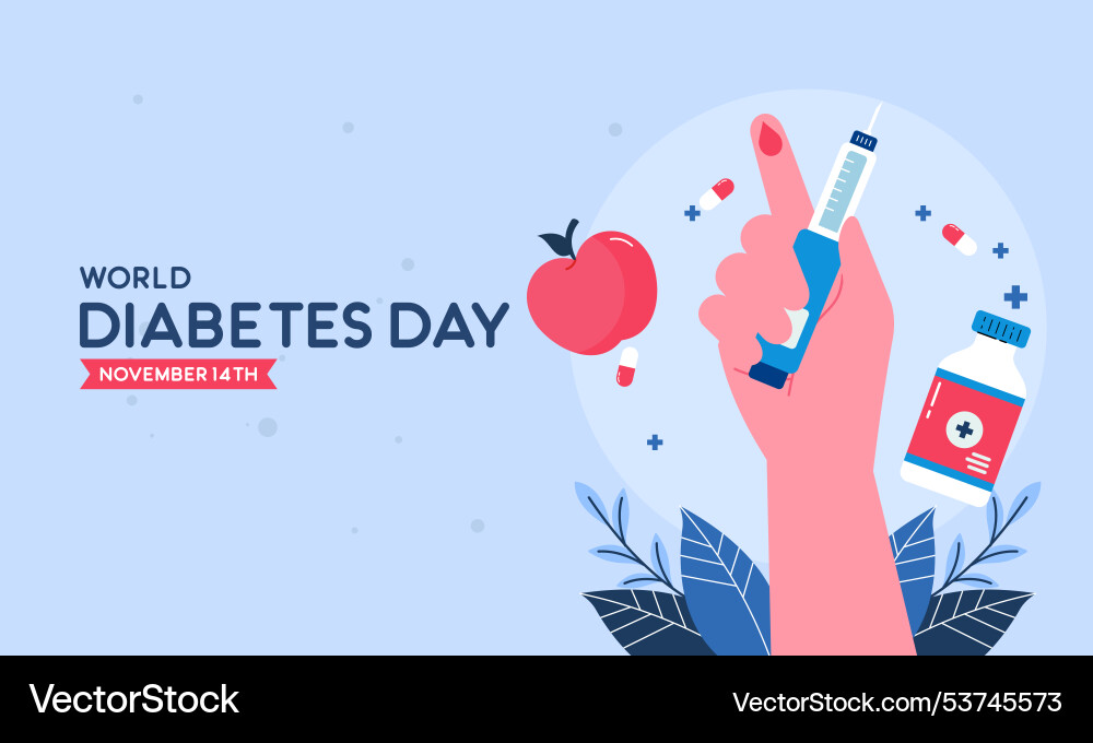 World diabetes day awareness template Royalty Free Vector