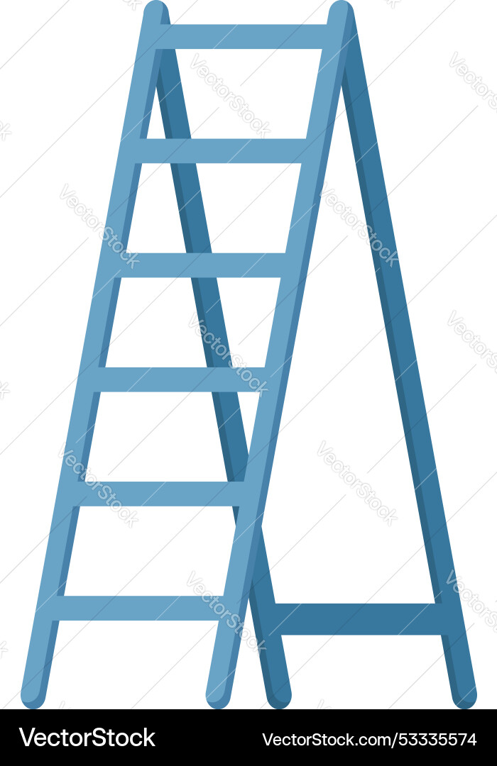 Blue step ladder standing on white background Vector Image