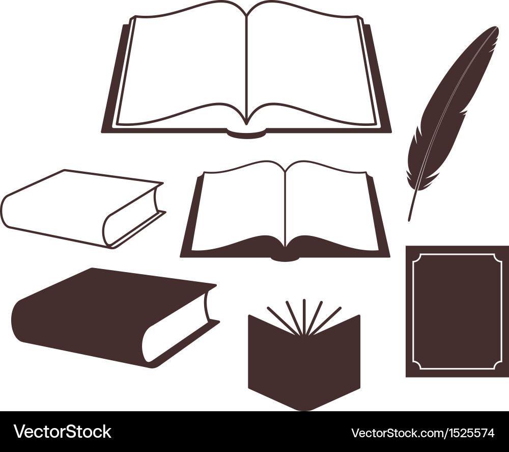 Book set Royalty Free Vector Image - VectorStock