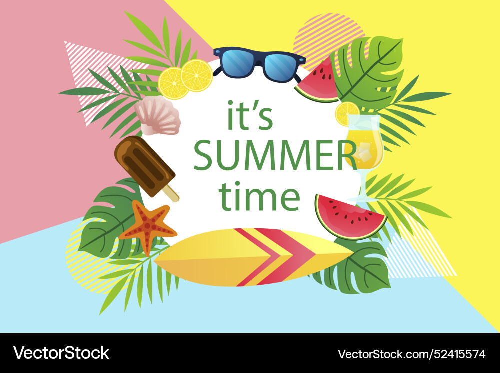 Colorful summer background Royalty Free Vector Image