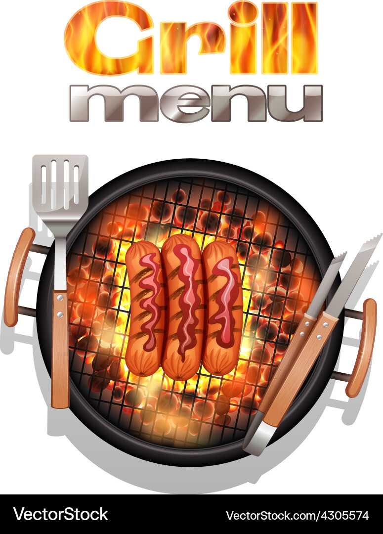 Grill menu design Royalty Free Vector Image - VectorStock