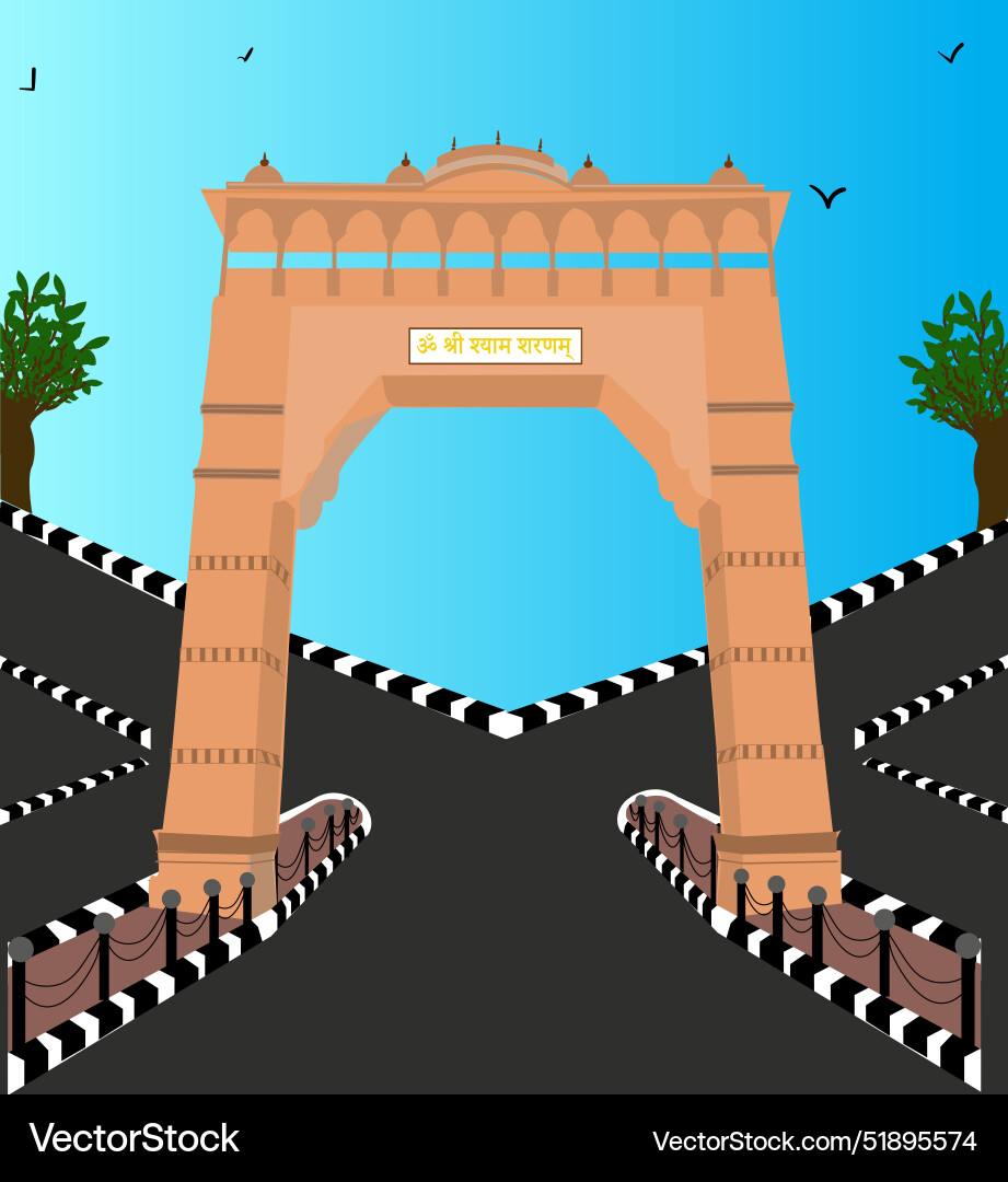 Khatu shyam toran dwar art Royalty Free Vector Image