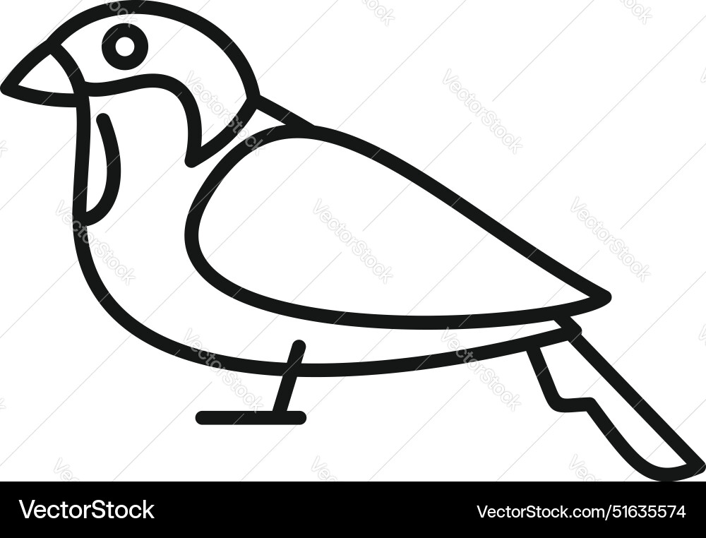 Minimalist line art bird standing side view icon Vector Image
