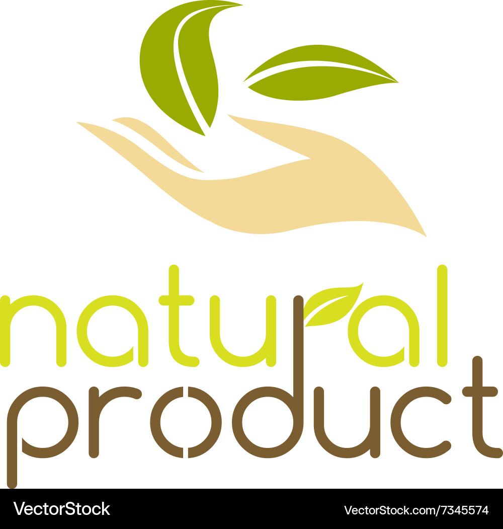 Natural product logo design template Royalty Free Vector