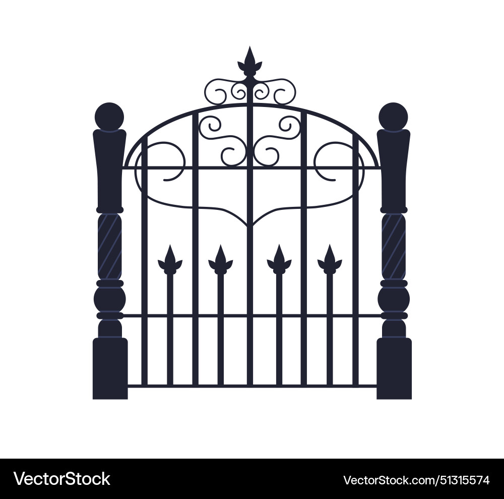 Ornate wicket gate classic wrought iron door Vector Image