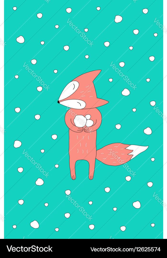 Snow fox Royalty Free Vector Image - VectorStock