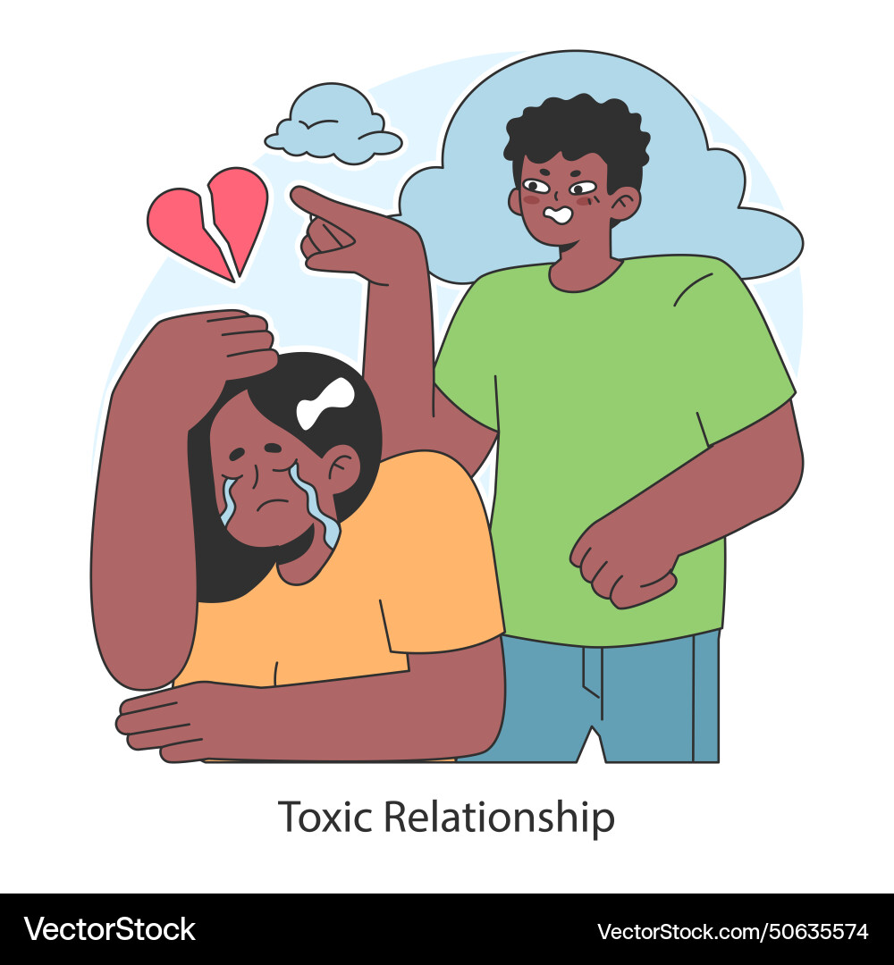 Toxic relationship emotional abuse Royalty Free Vector Image