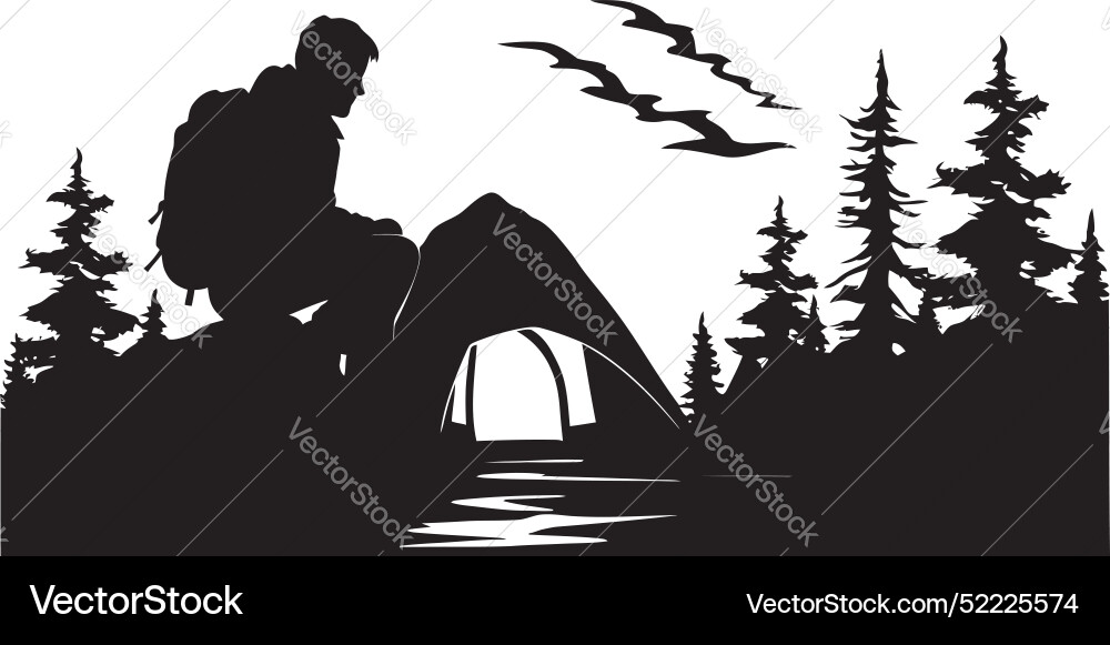 Wilderness whispers elegant logo for outdoor Vector Image