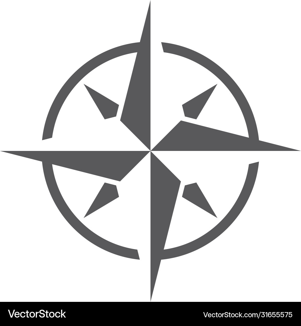 Dark grey windrose icon Royalty Free Vector Image