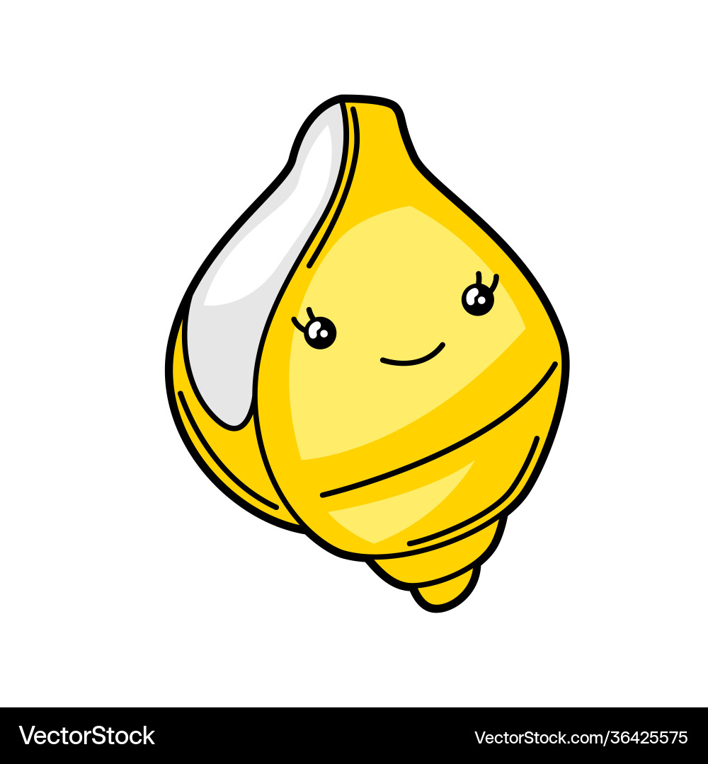 Kawaii cute shell Royalty Free Vector Image - VectorStock