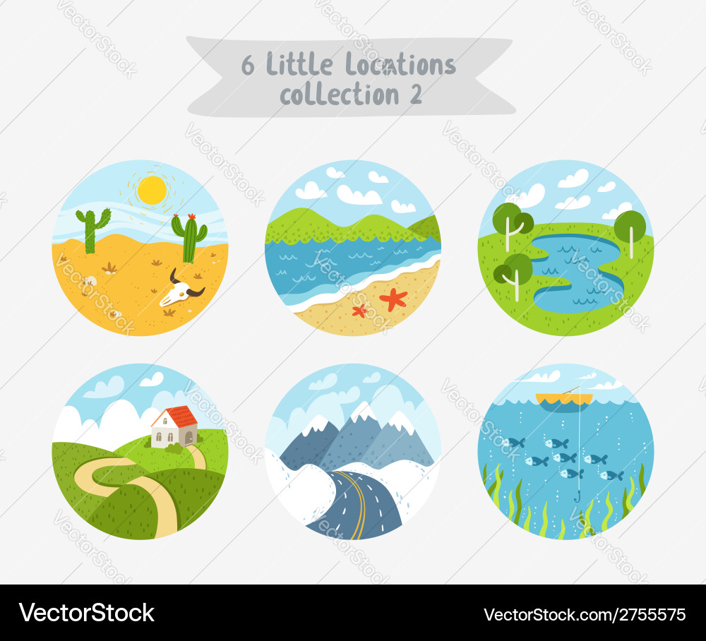 Little locations collection 2 Royalty Free Vector Image