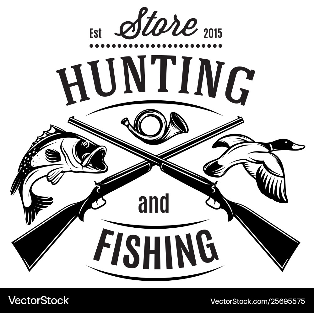 Monochrome template on theme duck hunting Vector Image