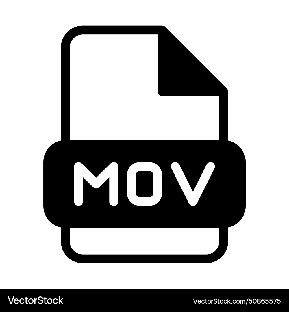 Mov file format video icons web files label icon Vector Image