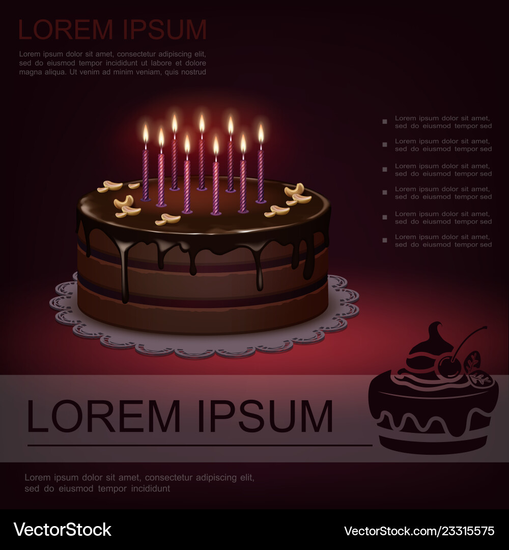 Realistic sweet birthday festive template Vector Image