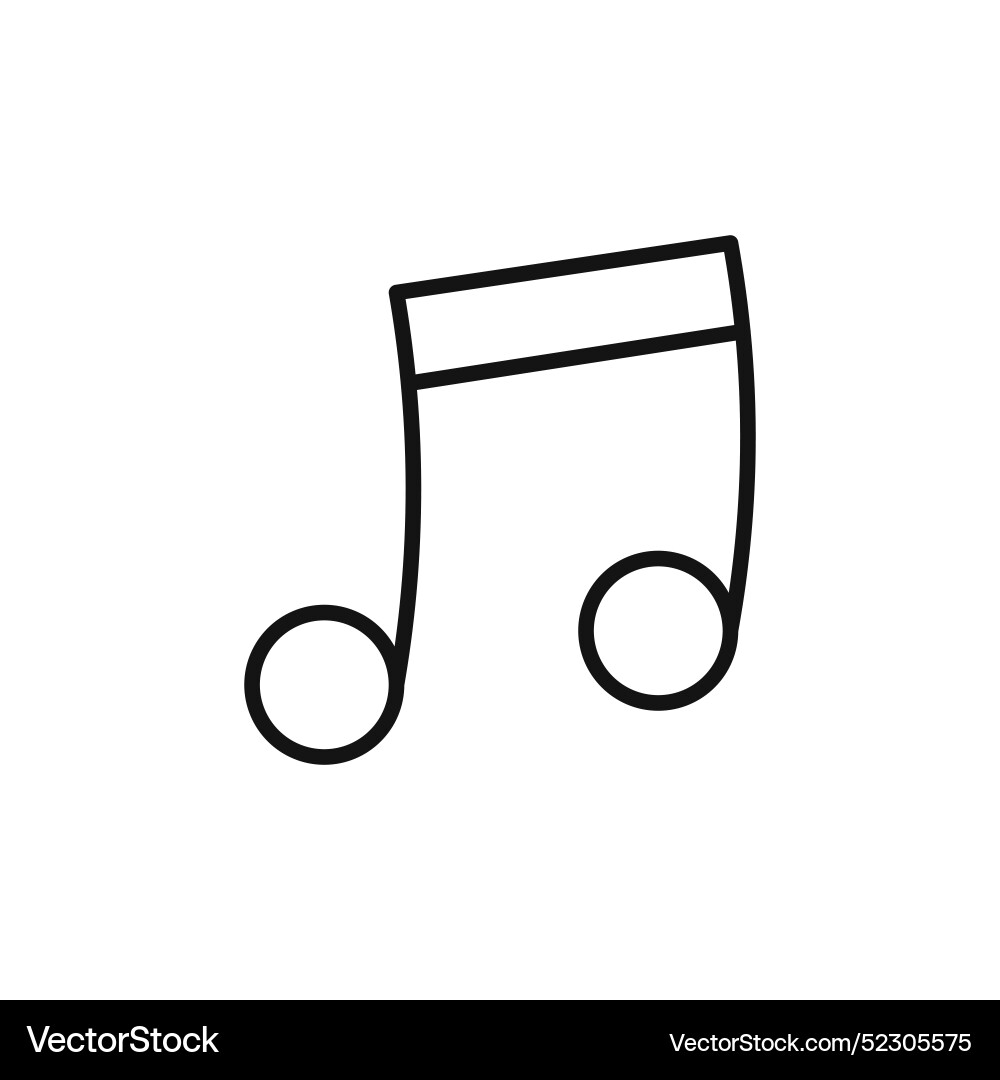 Semiquaver note icon outline collection in black Vector Image