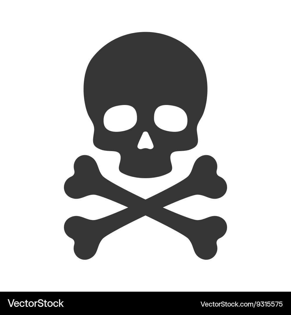 Skull and crossbones icon on white background Vector Image