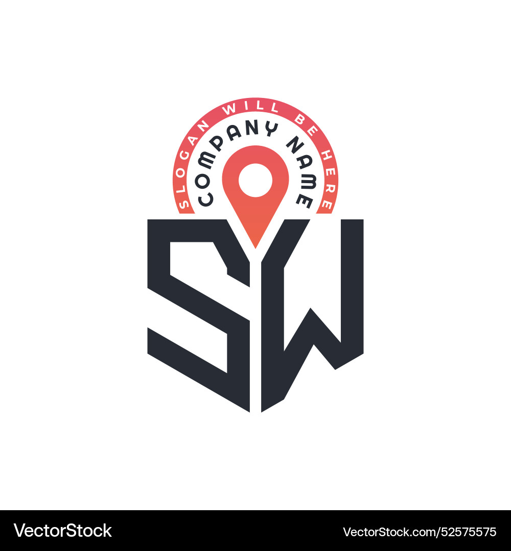 Sw location logo design for human resources Vector Image
