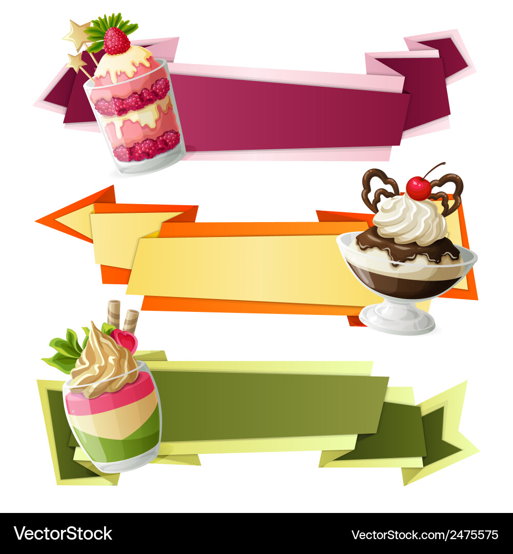 Sweets paper banners Royalty Free Vector Image