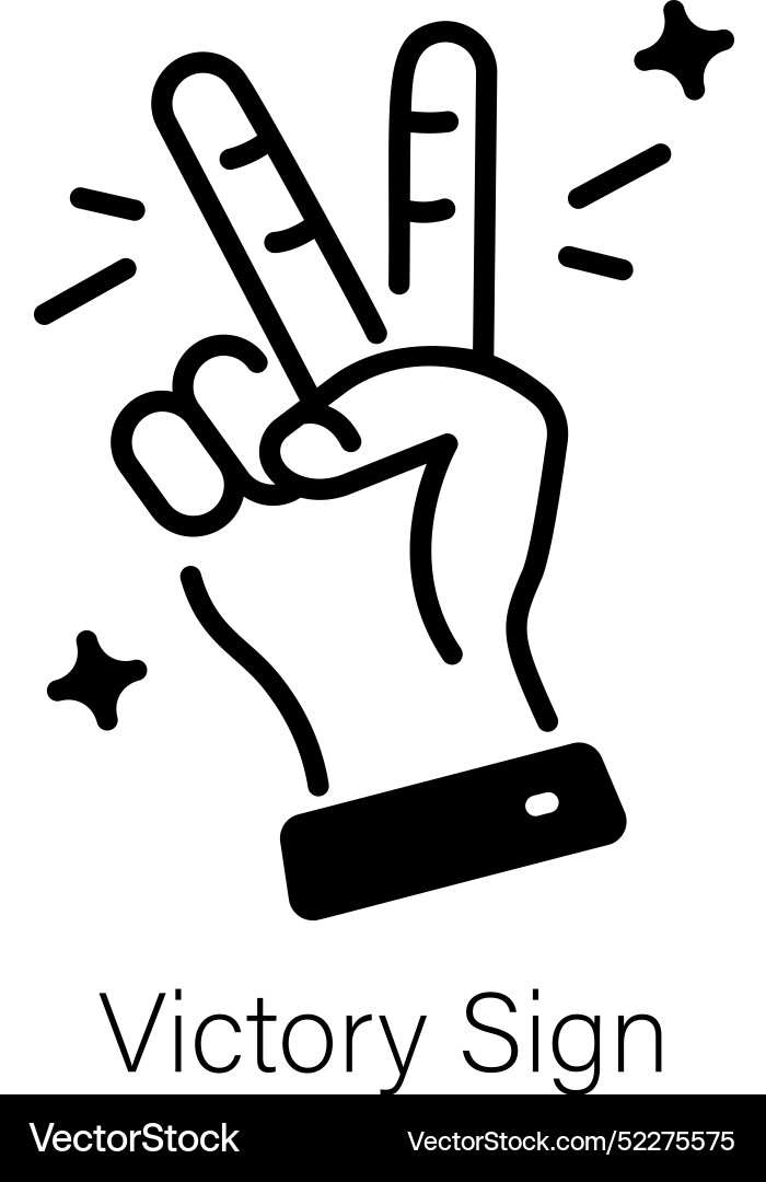 Victory sign Royalty Free Vector Image - VectorStock