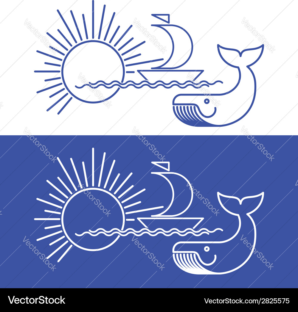 Whale yacht Royalty Free Vector Image - VectorStock