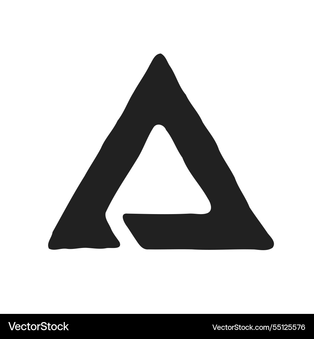 Abstract black triangle shape on white background Vector Image