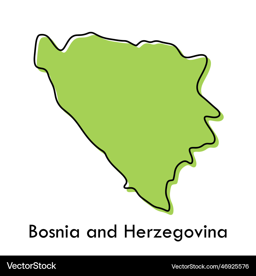 Bosnia and herzegovina map - simple hand drawn Vector Image