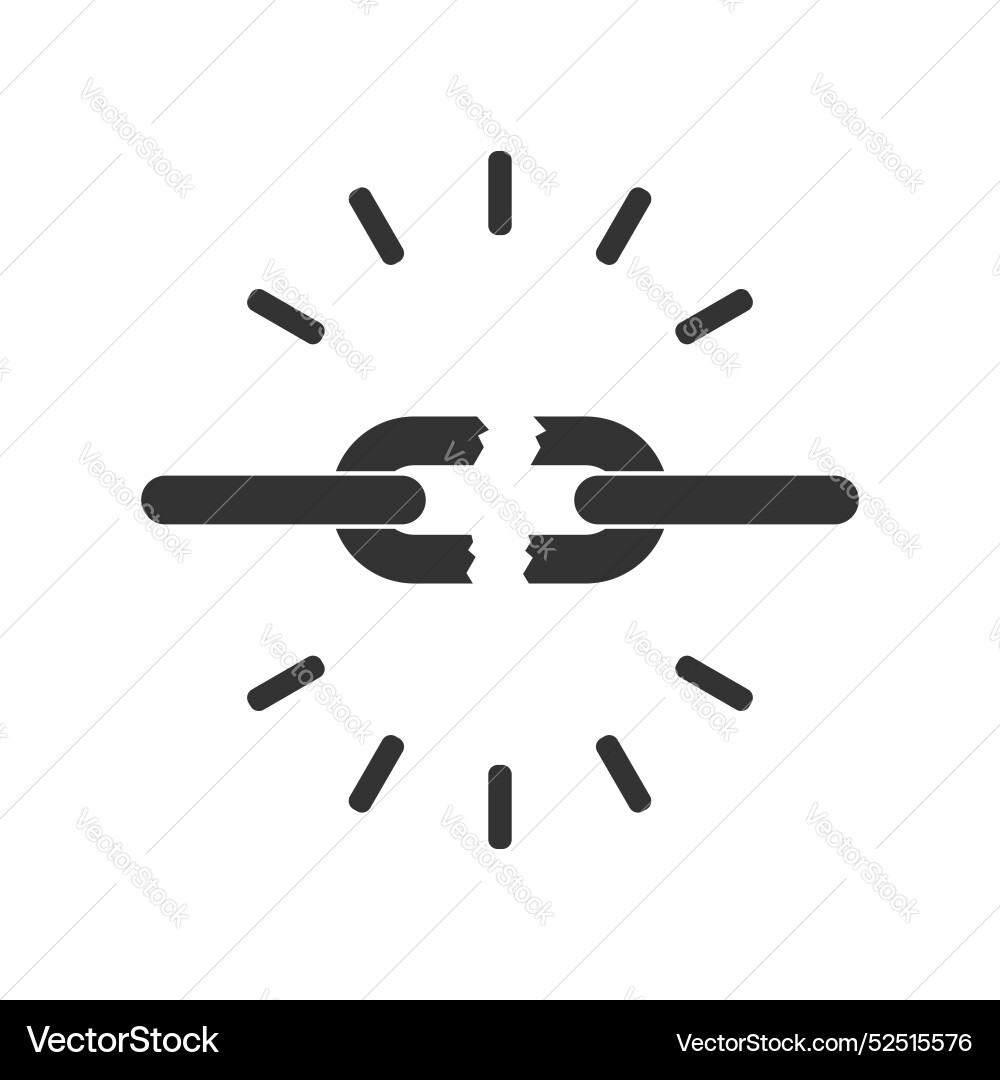 Broken chain Royalty Free Vector Image - VectorStock
