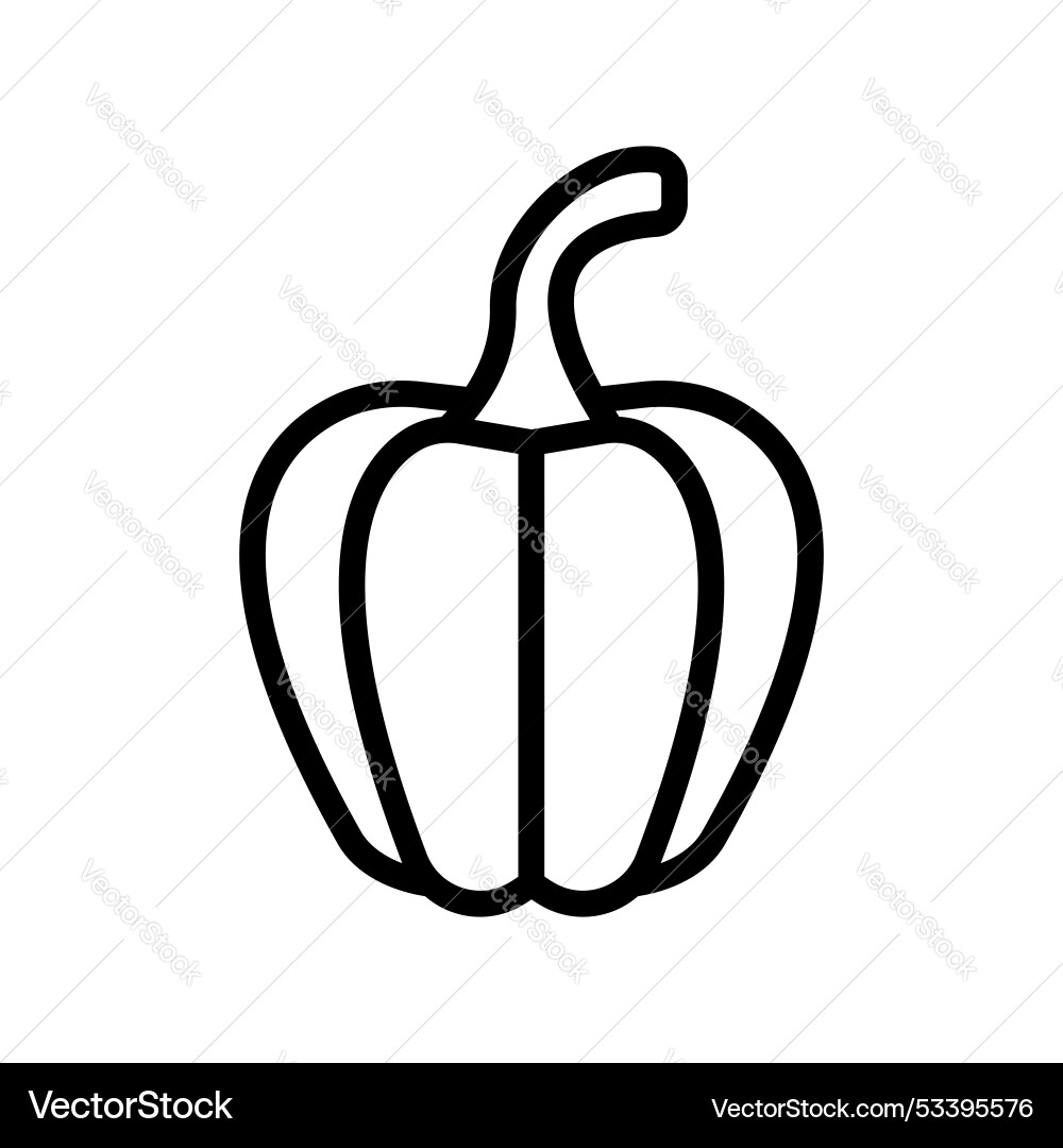 Capsicum line icon isolated on white background Vector Image