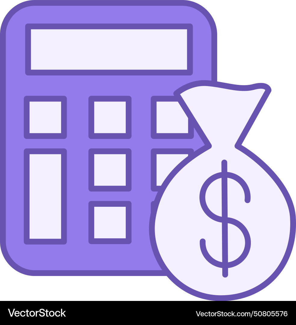 Colored tax calculator icon Royalty Free Vector Image