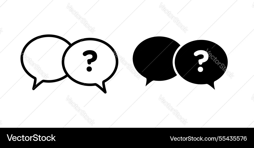 Comment question icons thin line designs Vector Image