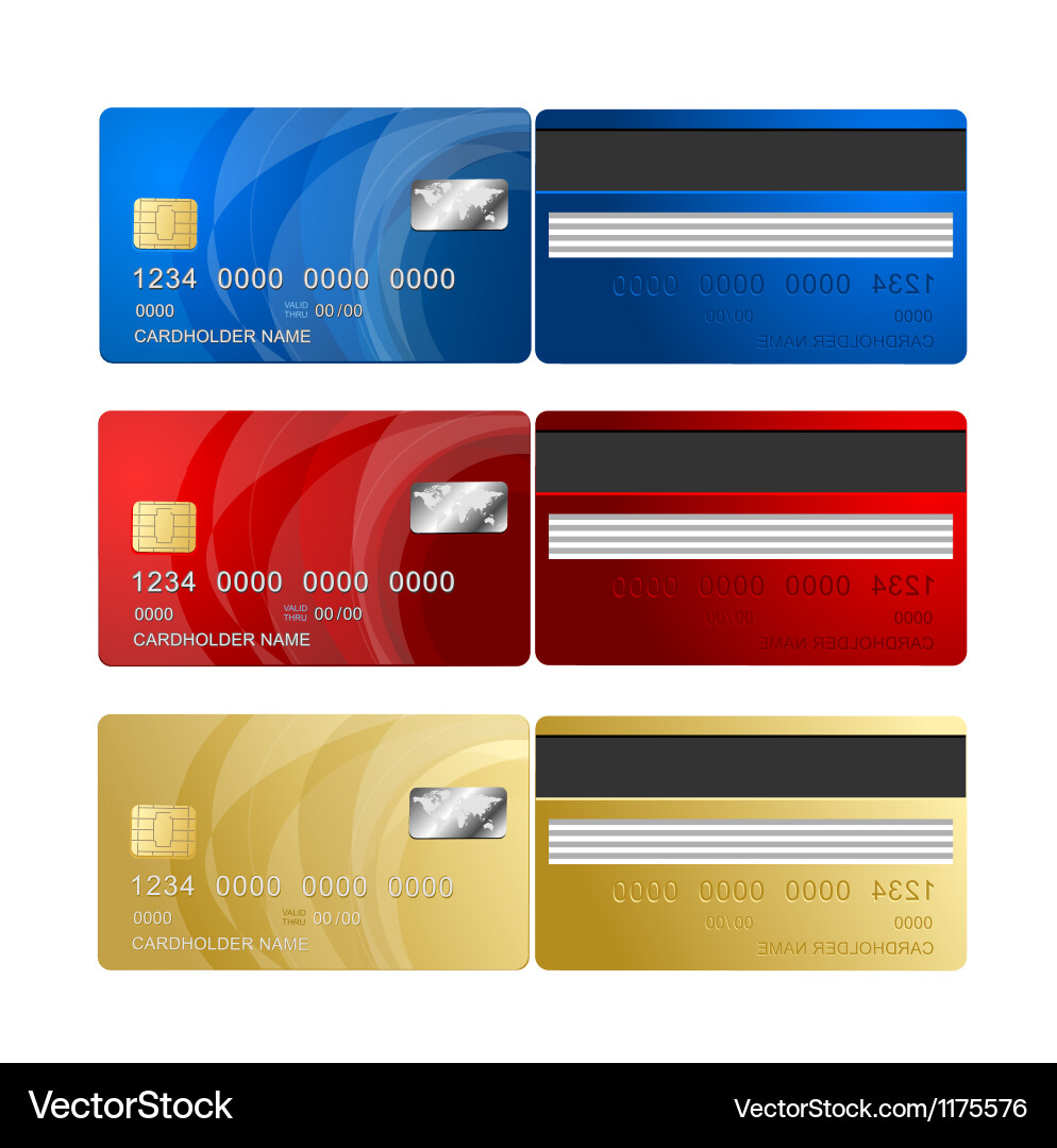 Credit card two sides Royalty Free Vector Image