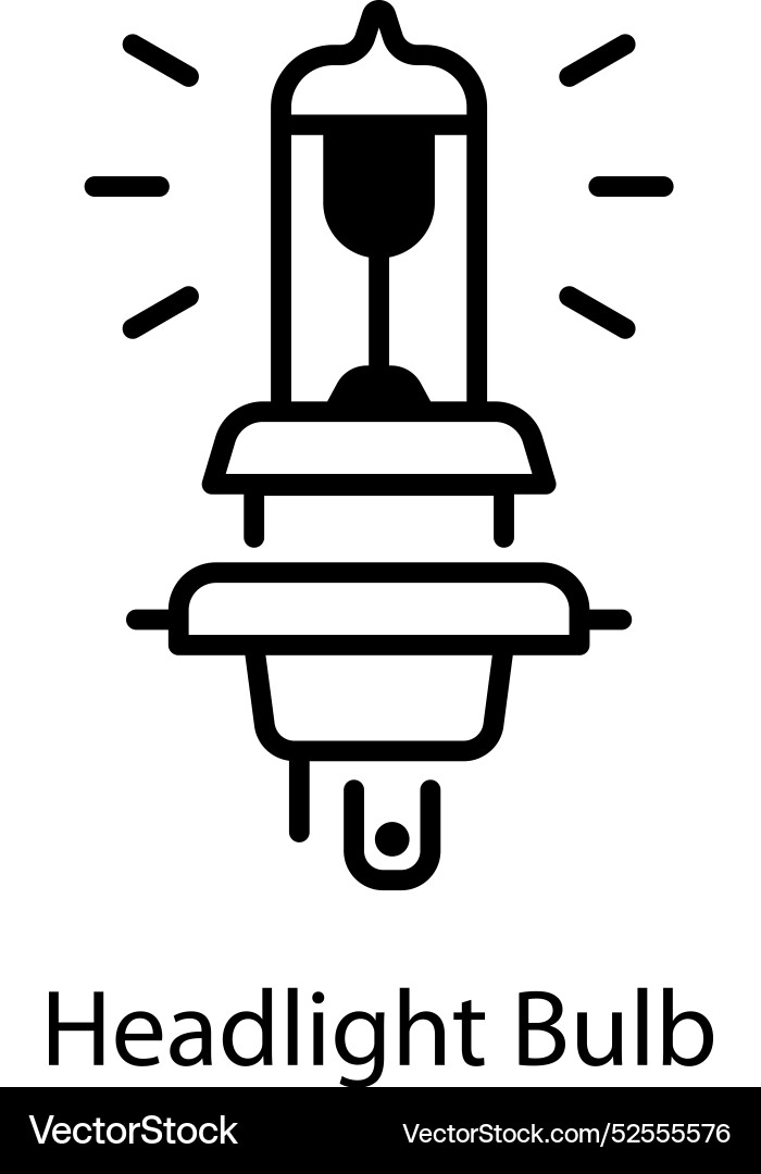 Headlight bulb Royalty Free Vector Image - VectorStock