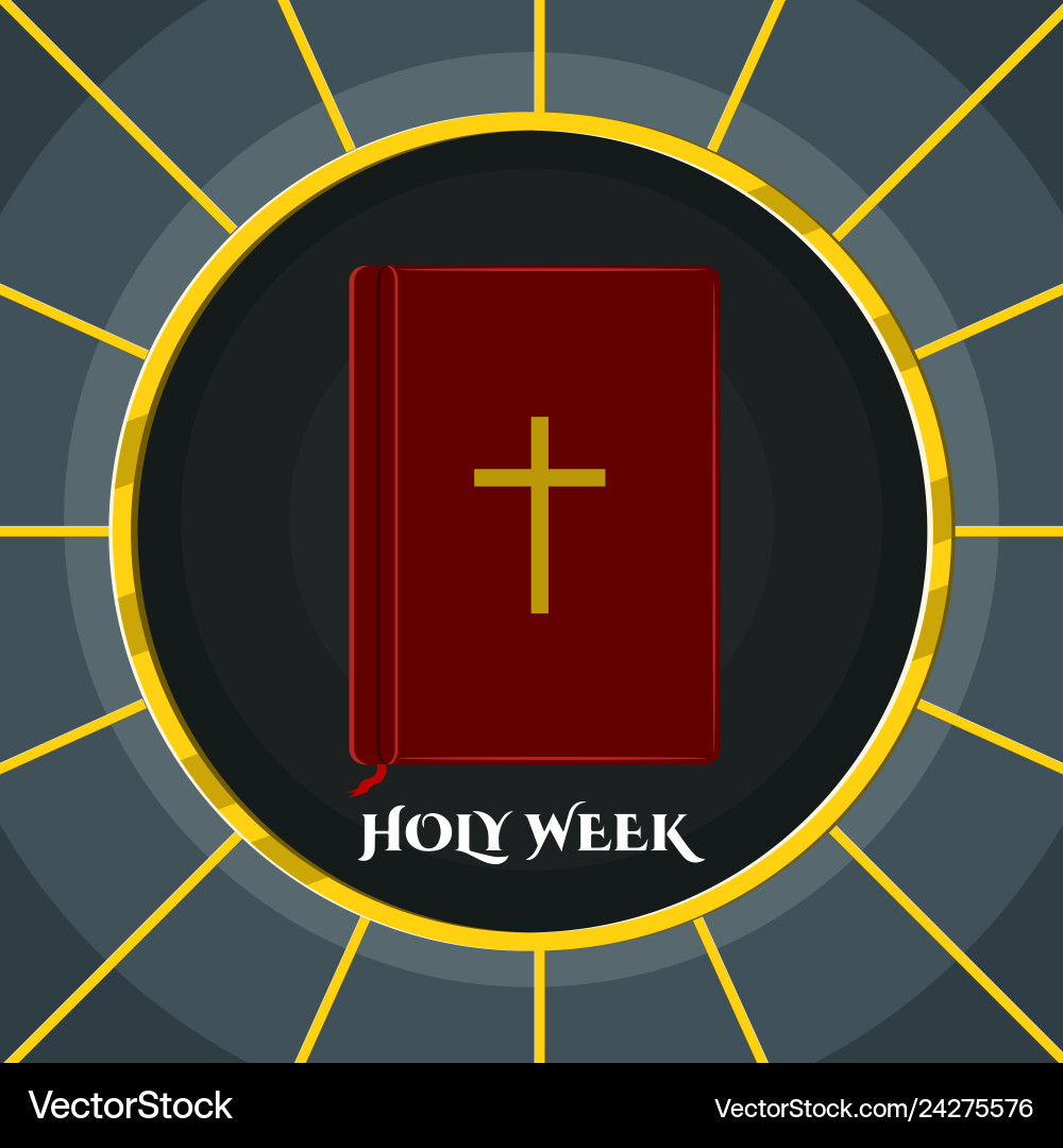 Holy Week Banner with Cross & Bible Royalty Free Vector