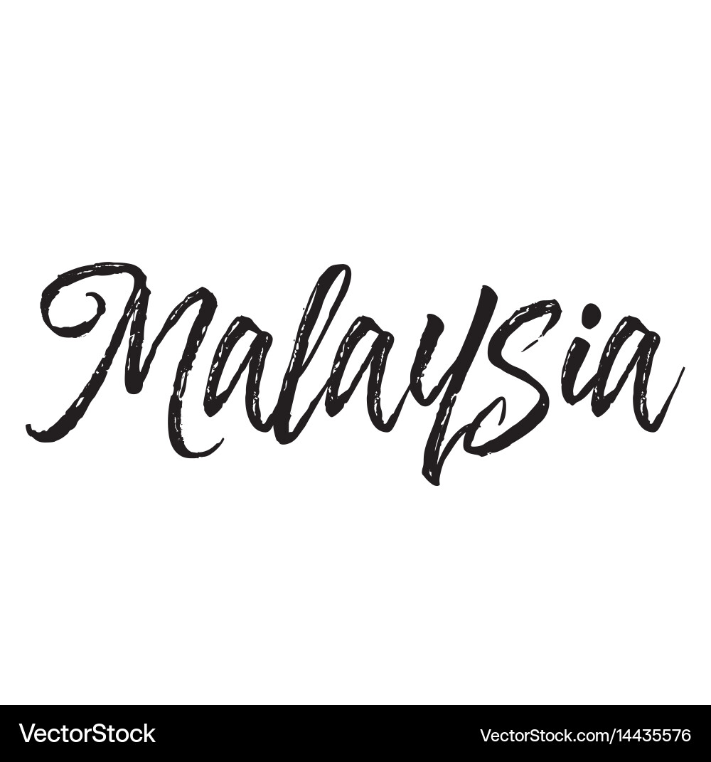Malaysia text design calligraphy Royalty Free Vector Image
