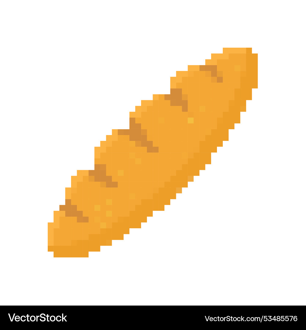 Pixelated loaf of bread simple pixel Royalty Free Vector