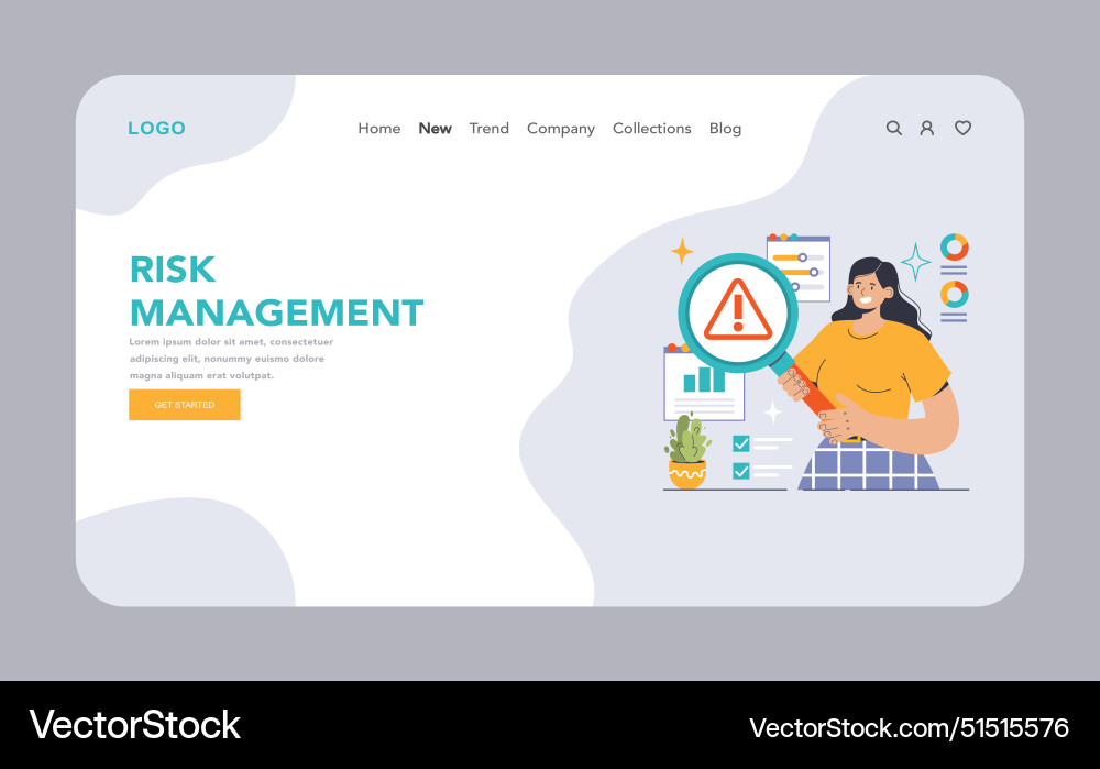 Risk management concept flat Royalty Free Vector Image