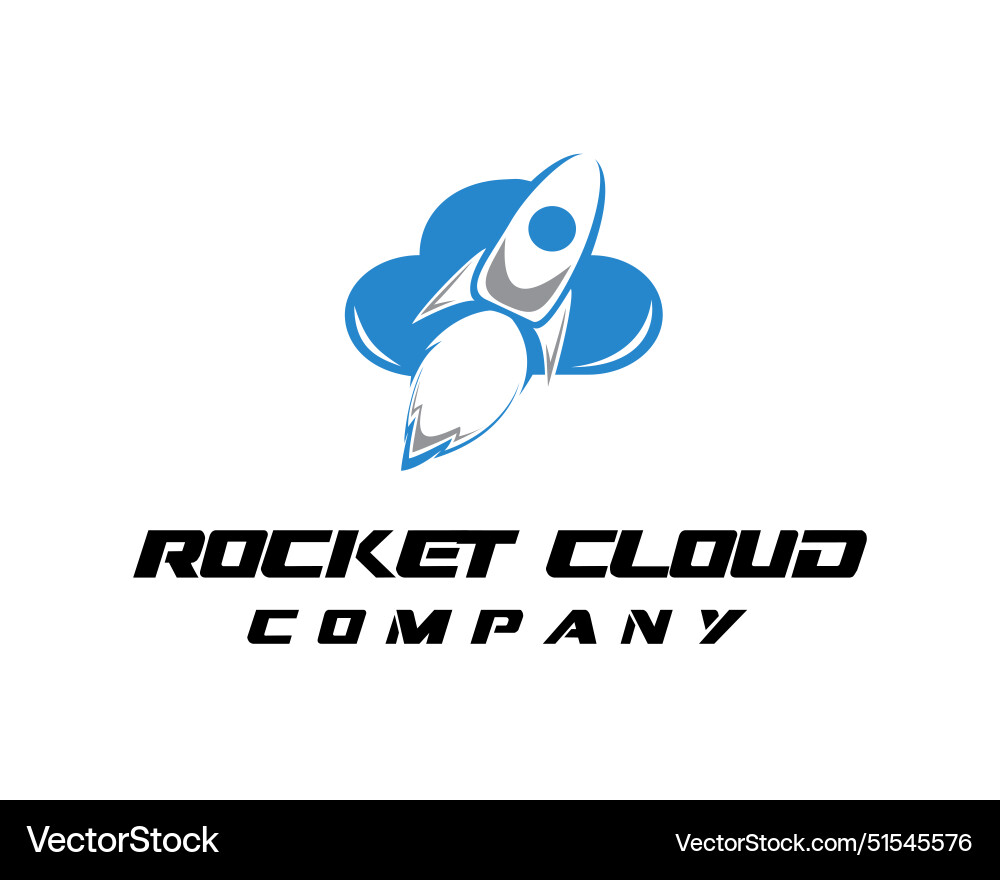 Rocket cloud logo Royalty Free Vector Image - VectorStock