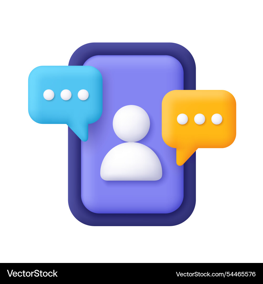 Smartphone with speech bubbles and human avatar Vector Image