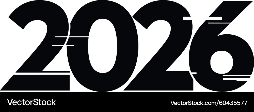 2026 Bold Numerals Motion Blur Royalty Free Vector Vectorstock
