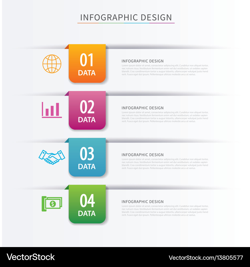 Business index infographics template with 4 data Vector Image