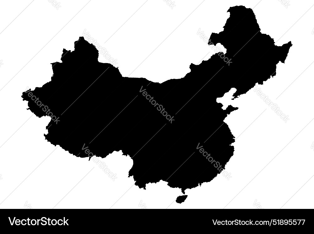 China map silhouette Royalty Free Vector Image