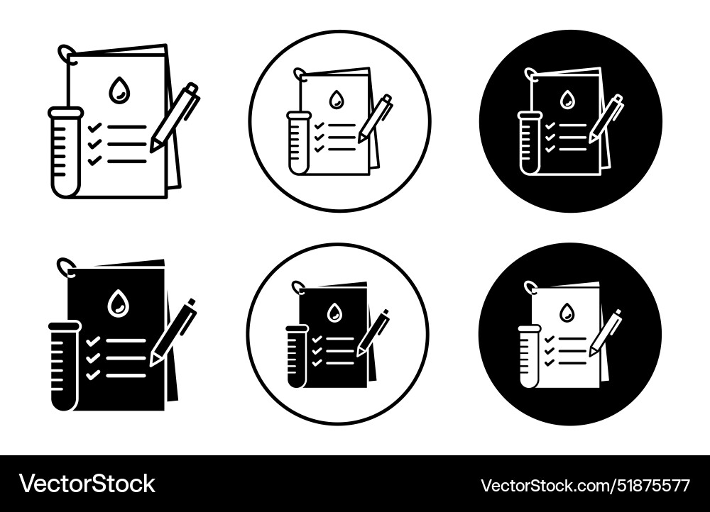 Clinical analysis result icon outline flat Vector Image