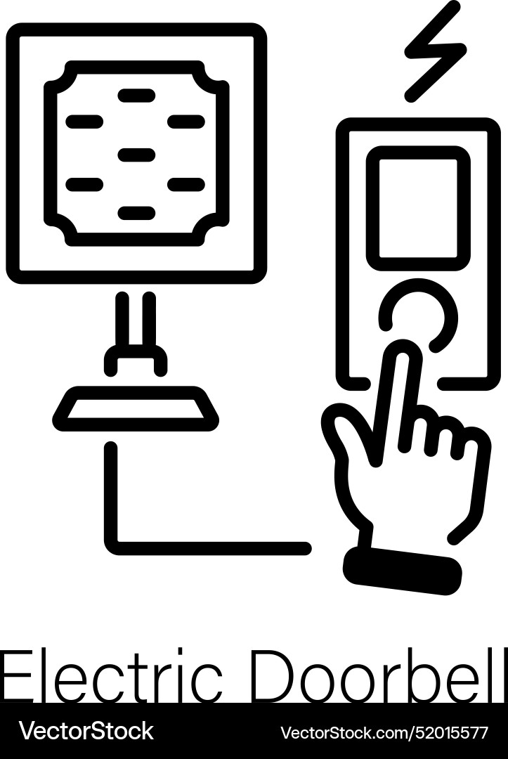 Electric doorbell Royalty Free Vector Image - VectorStock