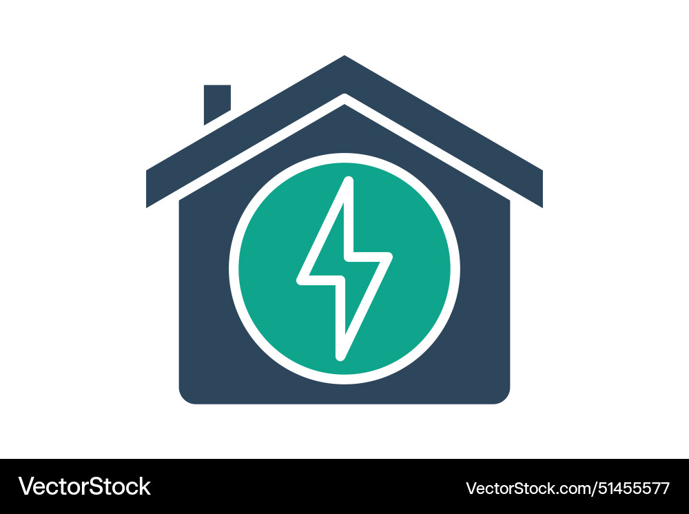 Electric icon house with lightning related Vector Image