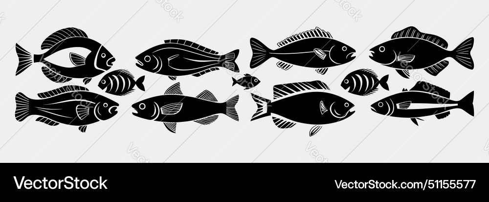 Fish silhouette Royalty Free Vector Image - VectorStock