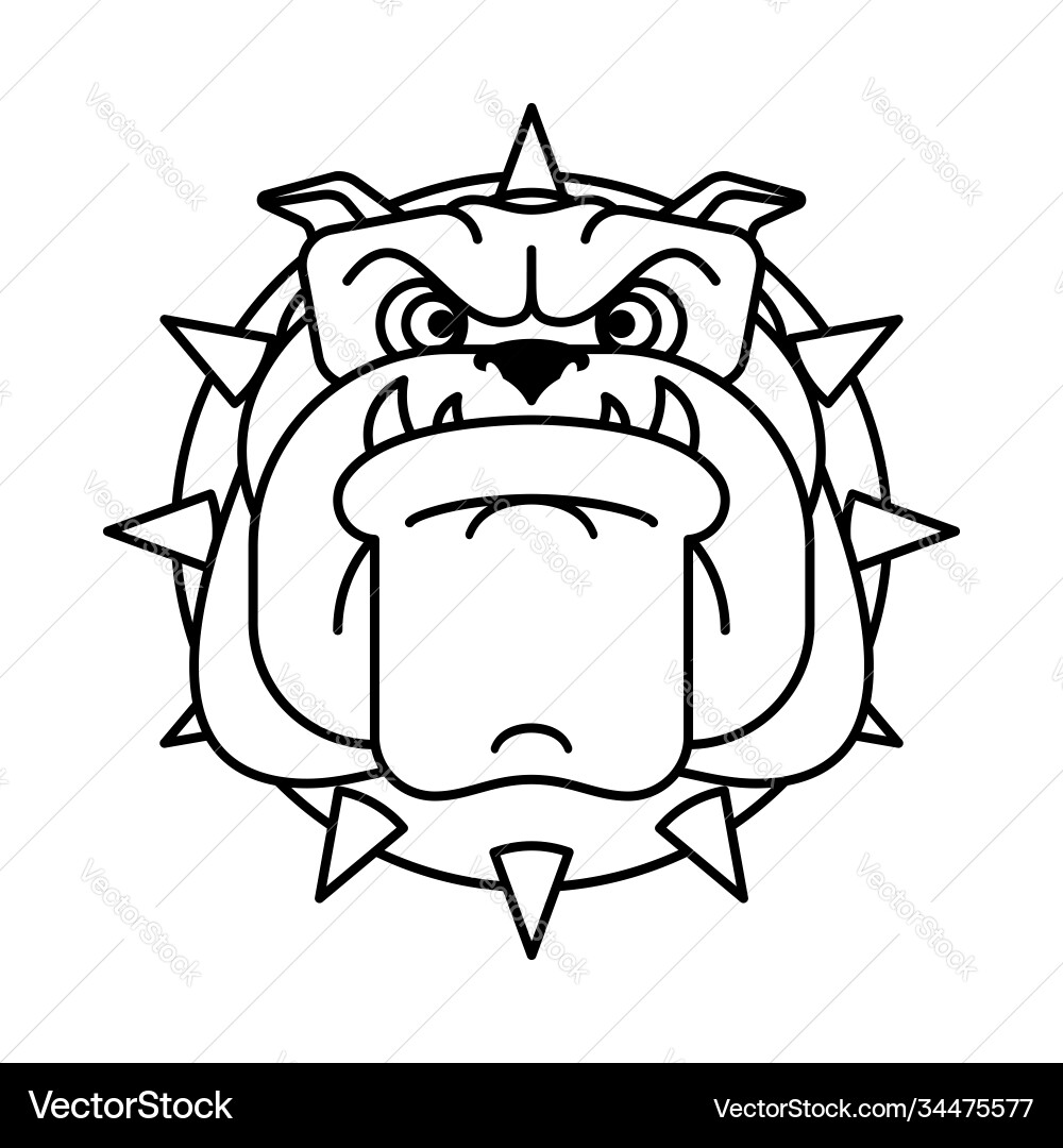 Guard dog face angry head sign Royalty Free Vector Image