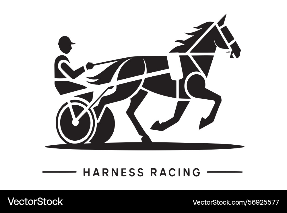 Harness racing logo design horse and driver Vector Image